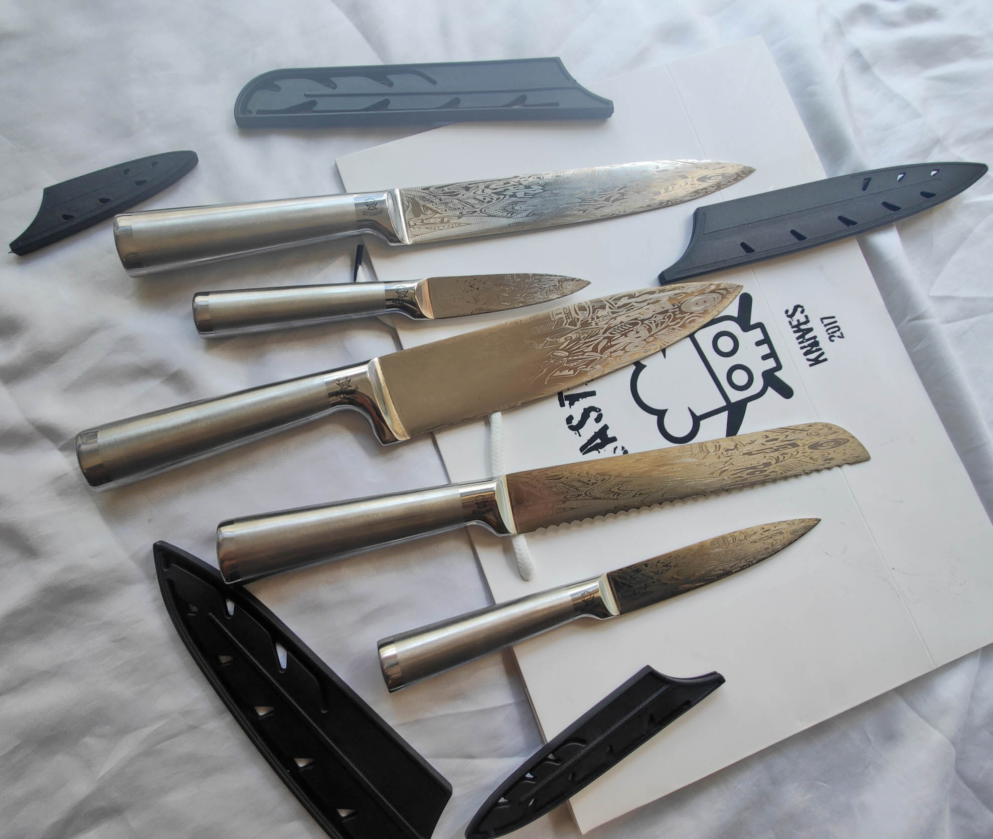 Stunning Unique Silver Knives Set Music Lovers 5pcs