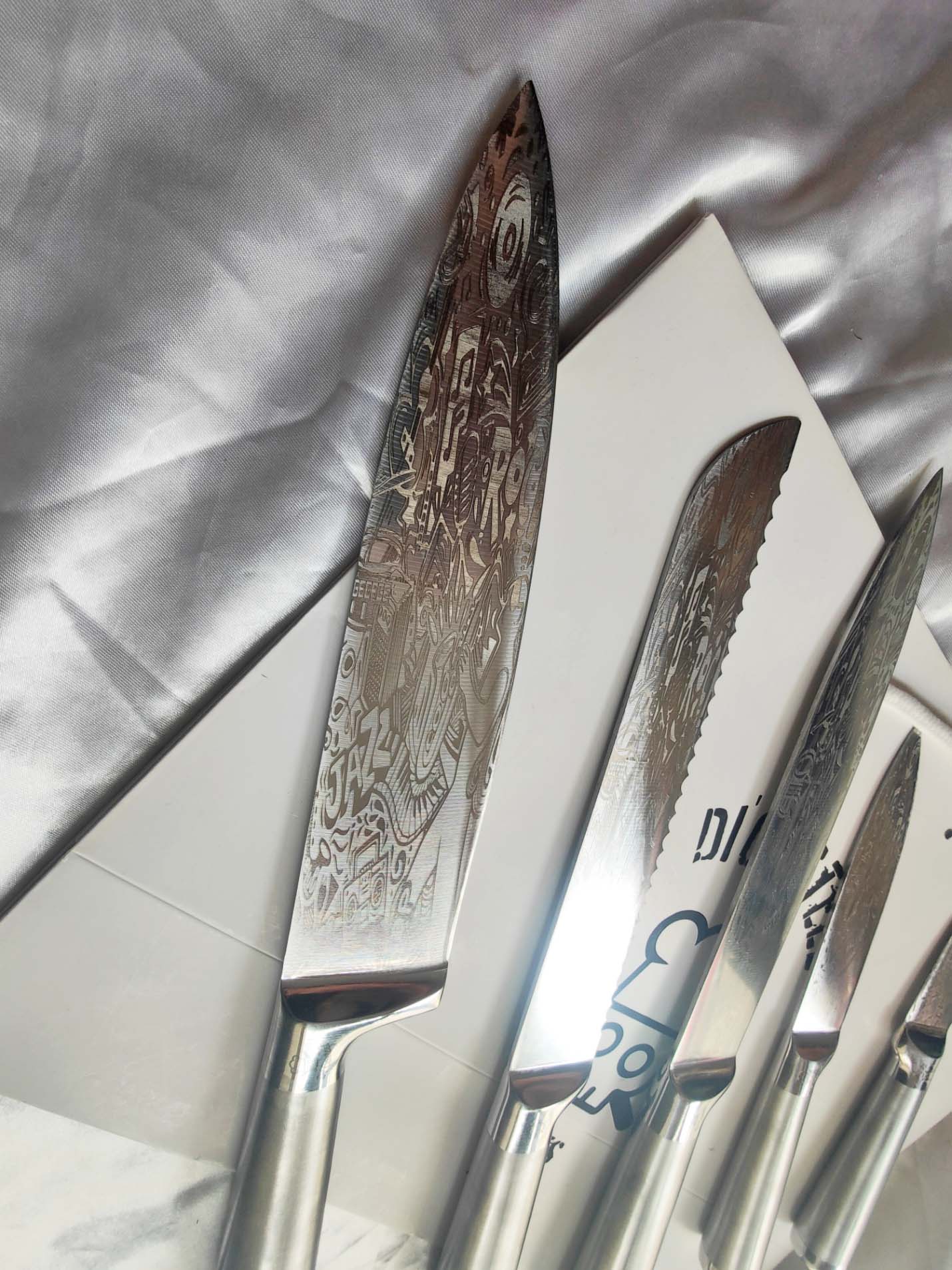 Stunning Unique Silver Knives Set Music Lovers 5pcs