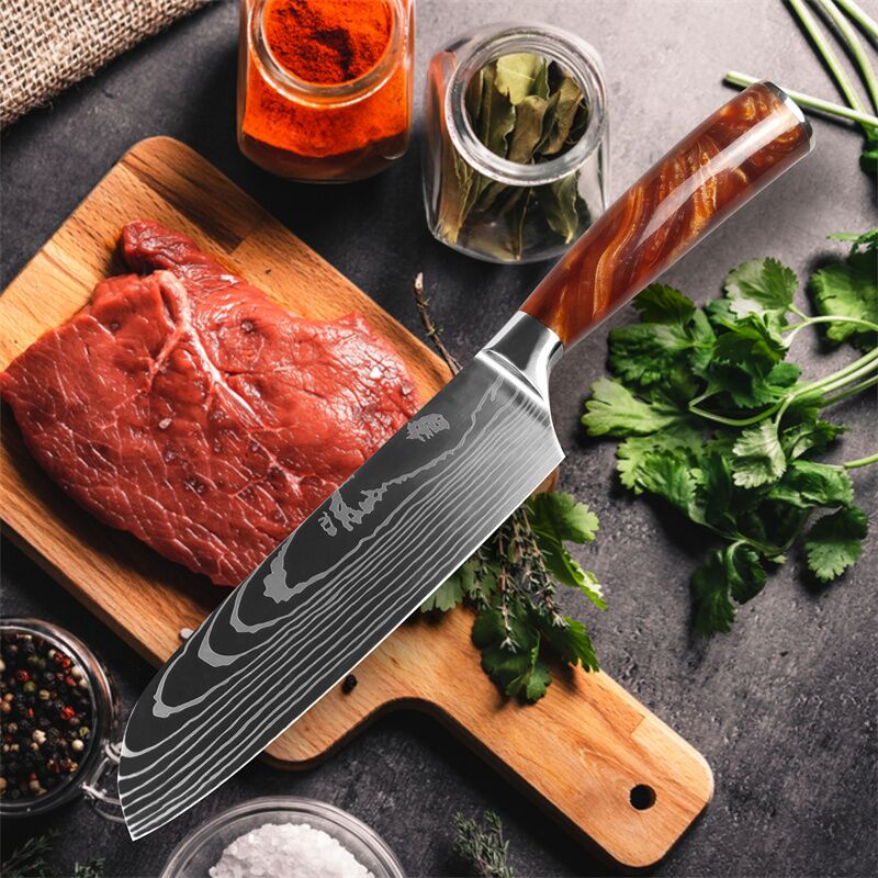 Complete Red Handle Set Knives 9 pcs | Di'Casteel